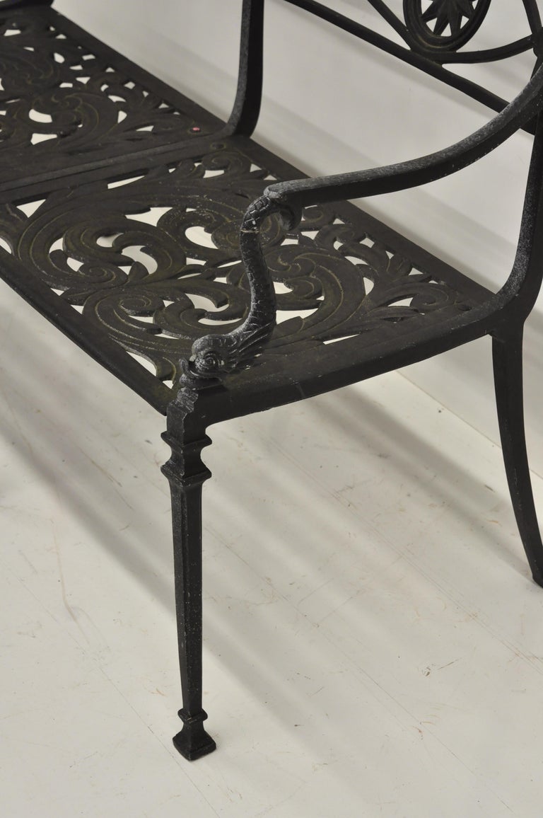 Neoclassical Style Dolphin Patio Double Settee Bench Attributed to ...