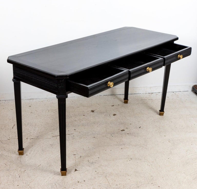 Neoclassical Style Ebonized Writing Table Console For Sale at 1stDibs