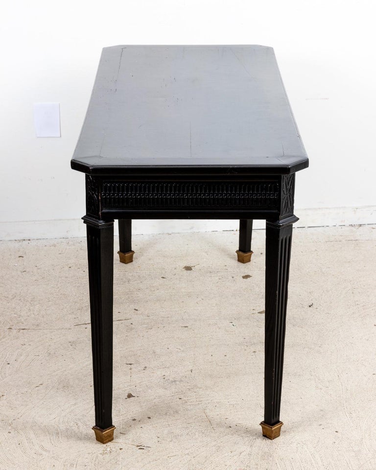 Neoclassical Style Ebonized Writing Table Console For Sale at 1stDibs