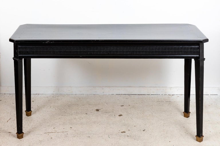 Neoclassical Style Ebonized Writing Table Console For Sale at 1stDibs