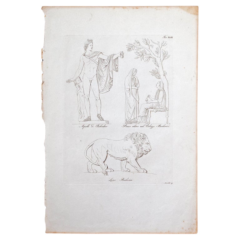 Neoclassical Style Etching Engraver Benedetto Musitelli For Sale at 1stDibs
