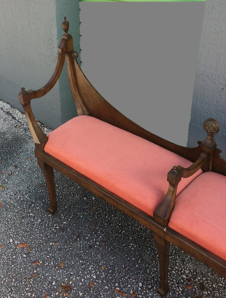 Neoclassical Style Fruitwood Bench with Cast Bronze Face For Sale at ...