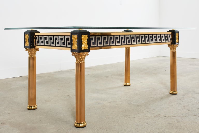 Neoclassical Style Gilded Metal Dining Table After Versace For Sale at ...