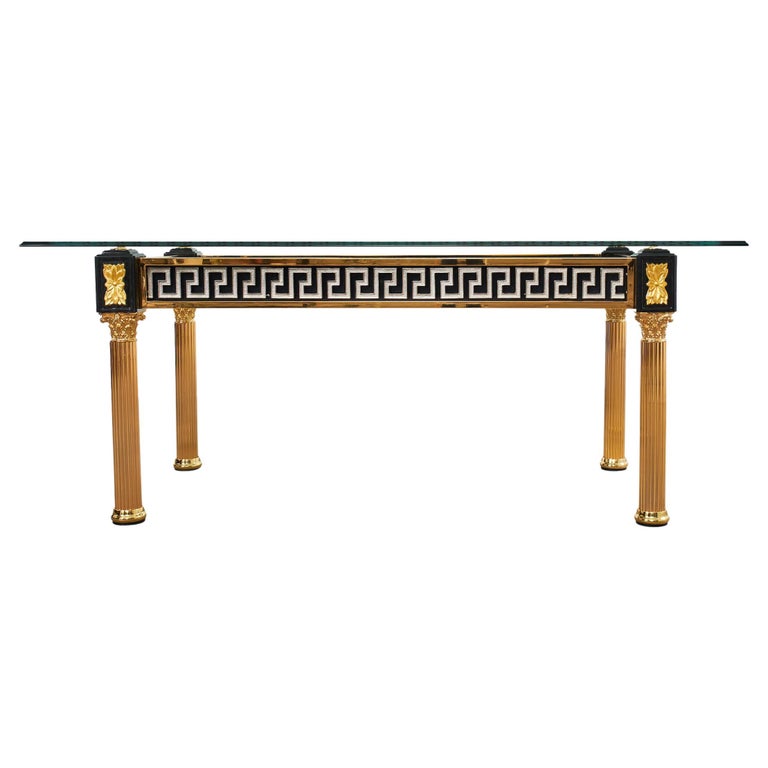 Neoclassical Style Gilded Metal Dining Table After Versace For Sale at ...