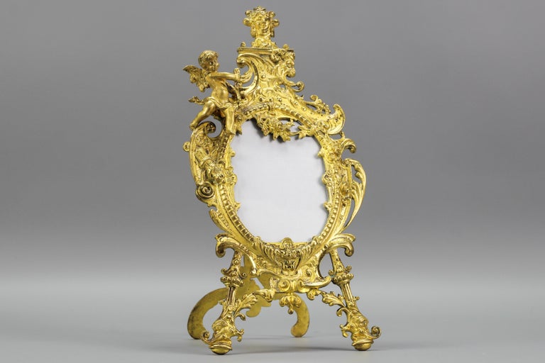 Neoclassical Style Gilt Bronze Picture Frame with Cherub, France, Late ...
