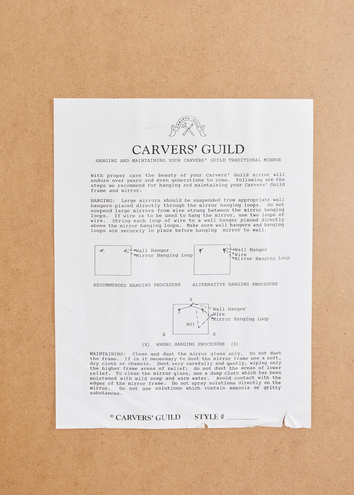 Neoclassical Style Giltwood Wall Mirror by Carver's Guild at 1stDibs