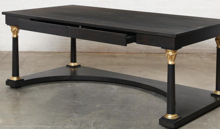 Neoclassical Style Gitwood and Ebonized Walnut Desk, Modern For Sale at ...