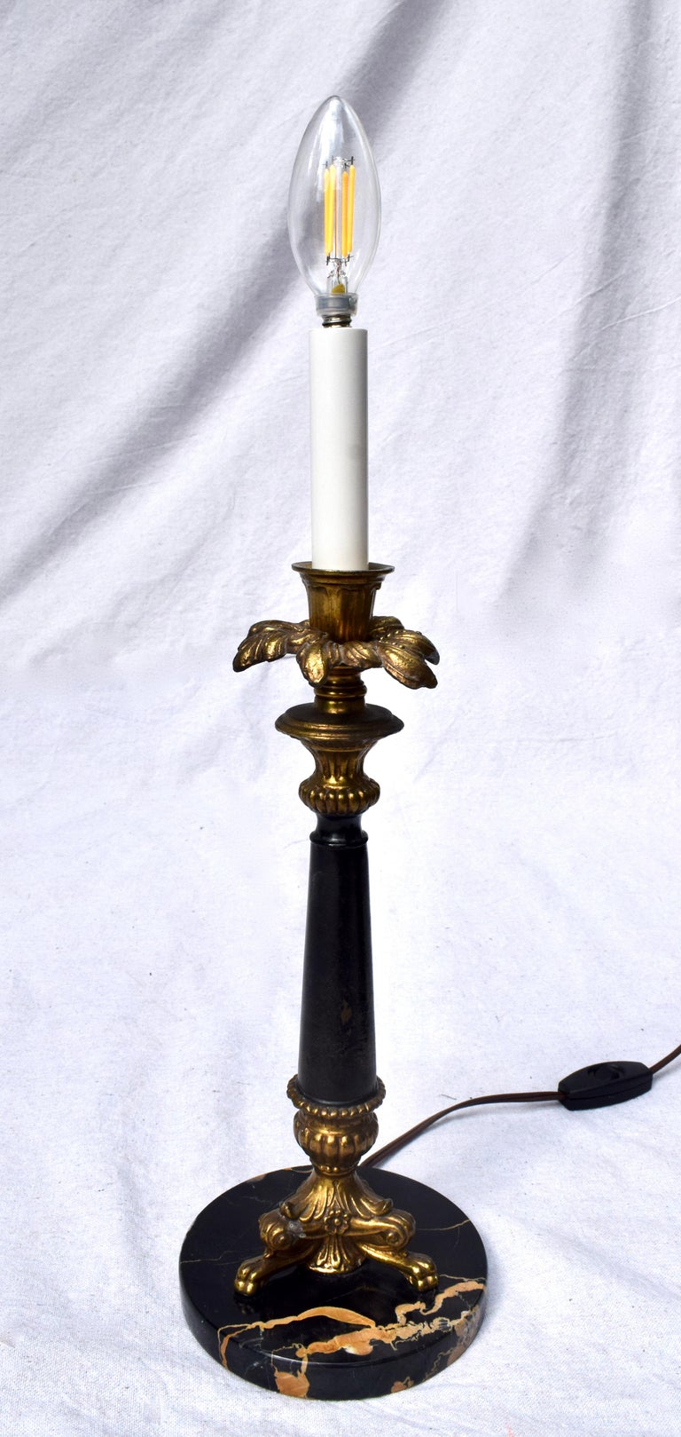 Neoclassical Style Italian Portoro Black Marble Table Lamp at 1stDibs