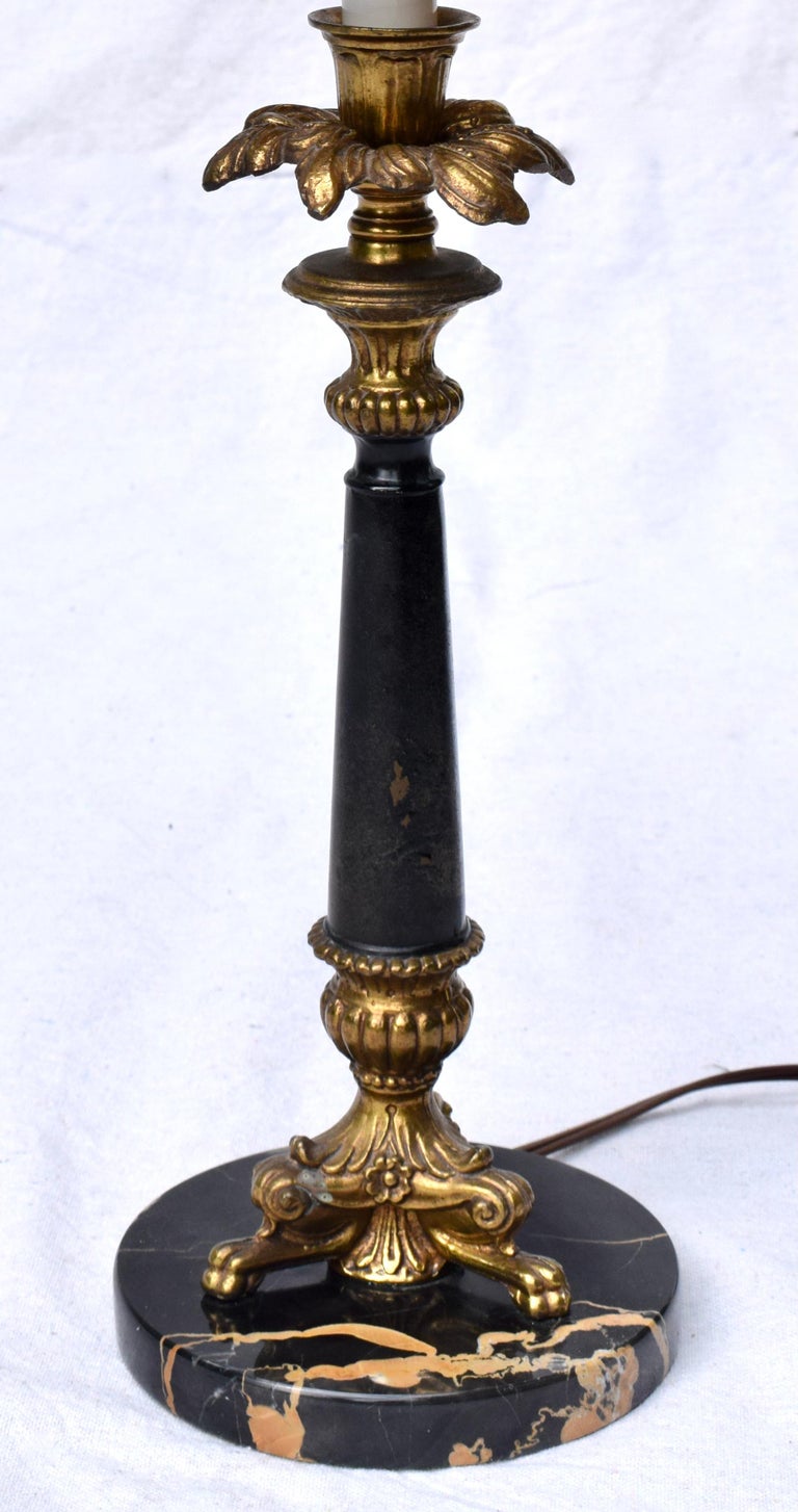 Neoclassical Style Italian Portoro Black Marble Table Lamp at 1stDibs