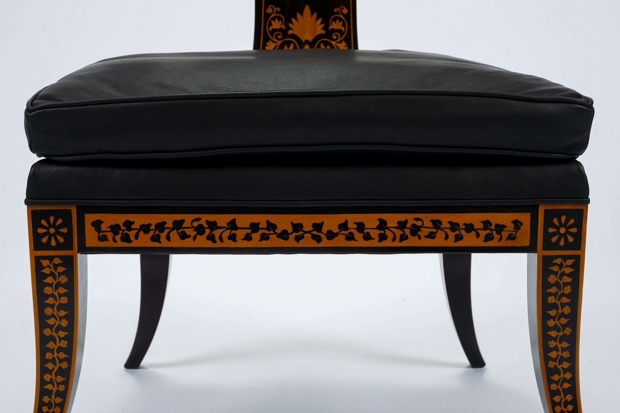 Neoclassical Style Klismos Leather Chair For Sale at 1stDibs ...