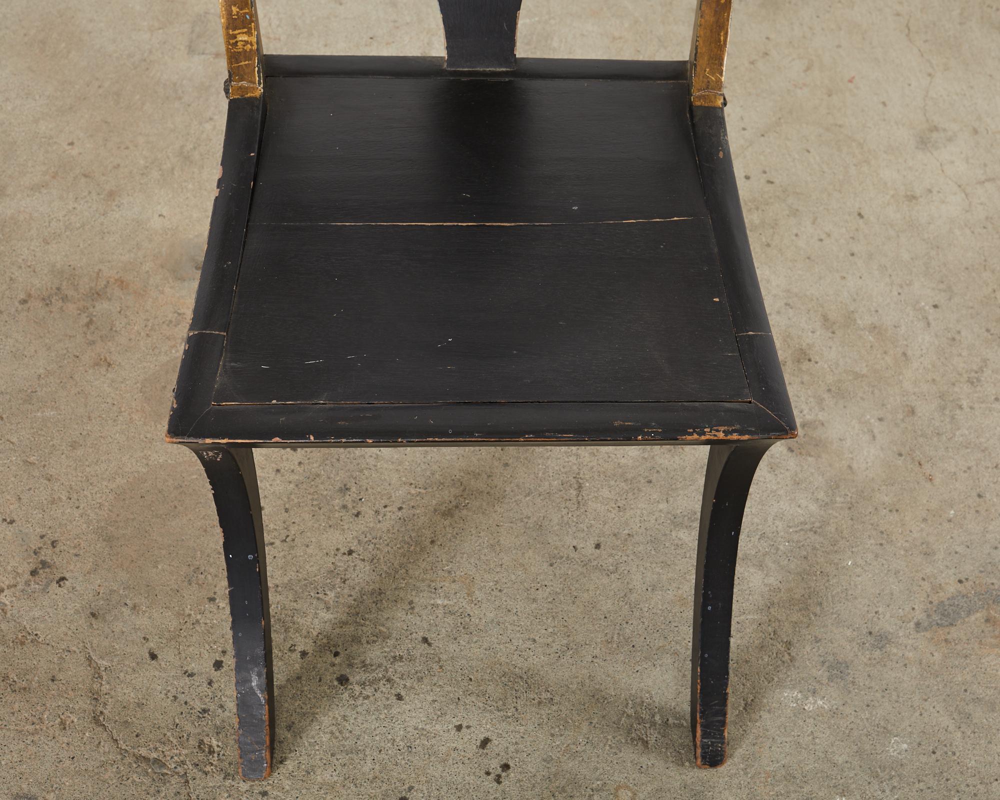 Neoclassical Style Lacquered Gilt Klismos Chair by Ira Yeager For Sale ...