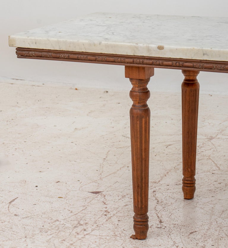 Neoclassical Style Low Table with Marble Top For Sale at 1stDibs