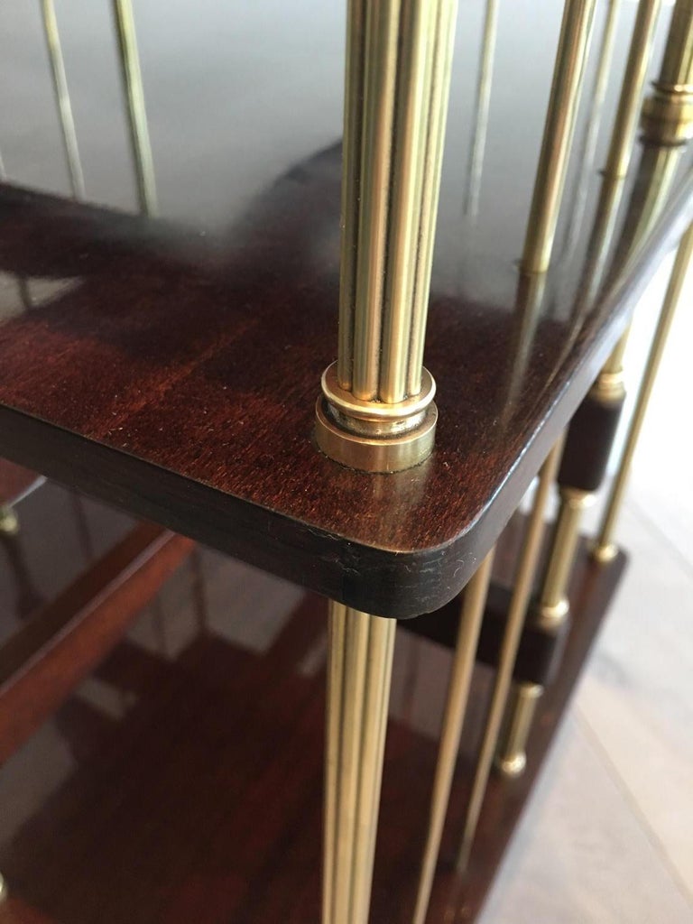 Neoclassical Style Mahogany and Brass Revolving Library. French. Circa ...