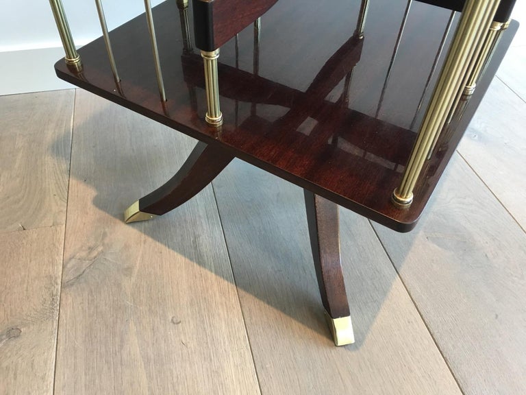 Neoclassical Style Mahogany and Brass Revolving Library. French. Circa ...