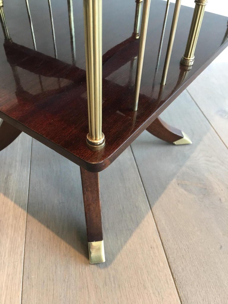 Neoclassical Style Mahogany and Brass Revolving Library. French. Circa ...