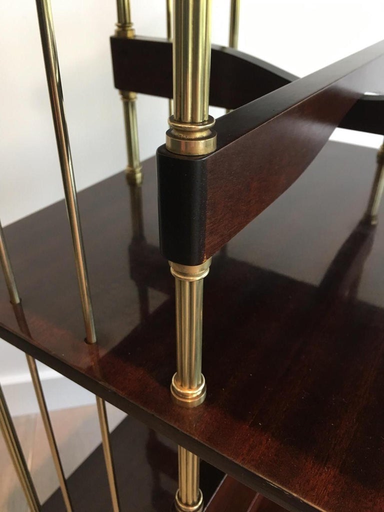 Neoclassical Style Mahogany and Brass Revolving Library. French. Circa ...