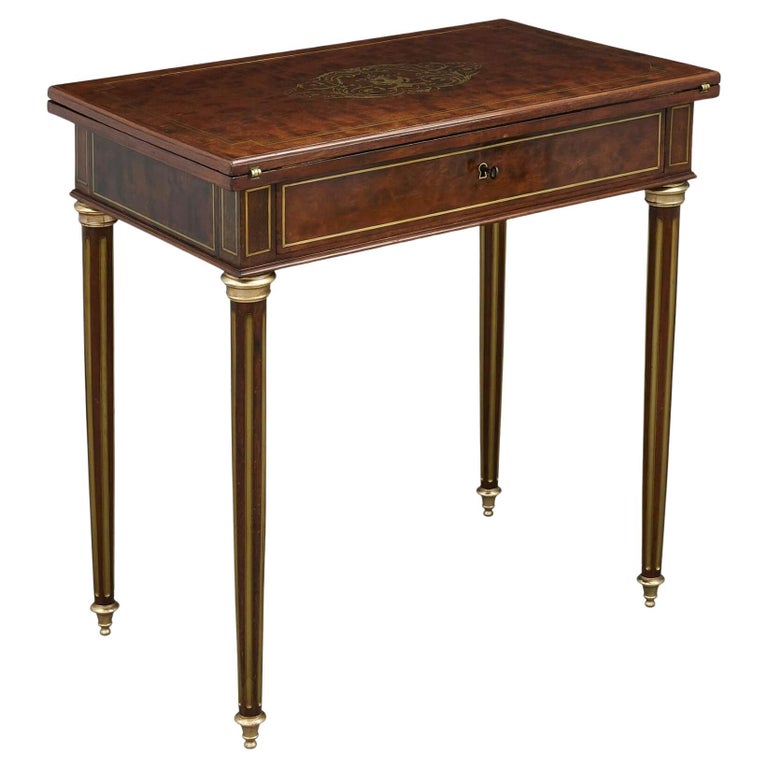 Neoclassical Style Mahogany Card, Dressing, and Writing Table For Sale ...
