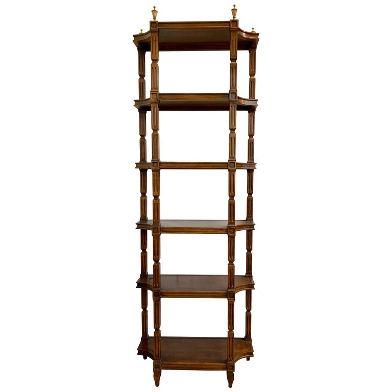 Neoclassical Style Mahogany Étagère Bookcase Bookshelf For Sale at 1stDibs