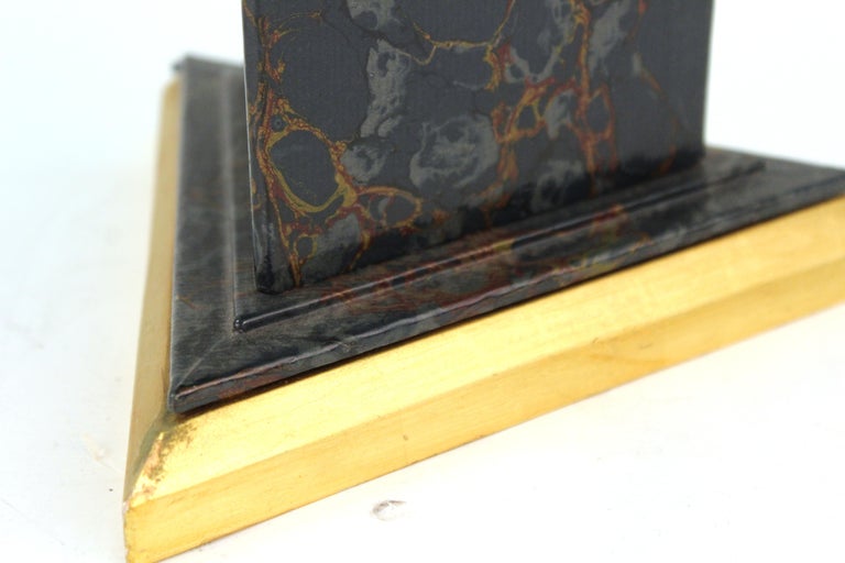 Neoclassical Style Obelisks in Marbled Paper and Gold Foil For Sale at ...