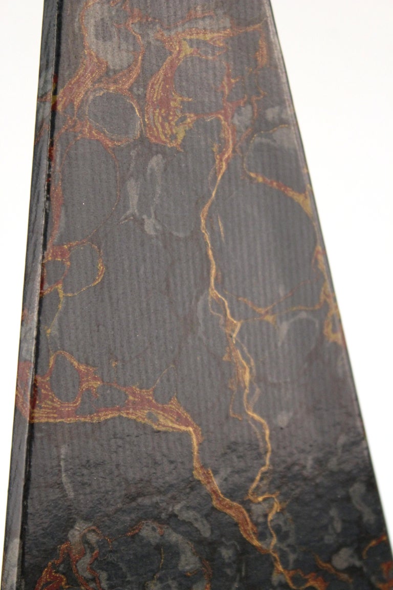 Neoclassical Style Obelisks in Marbled Paper and Gold Foil For Sale at ...