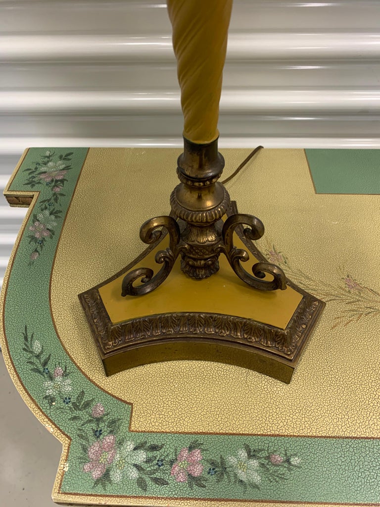 Neoclassical Style Pair of Vintage Tall Table Lamps with Brass and ...