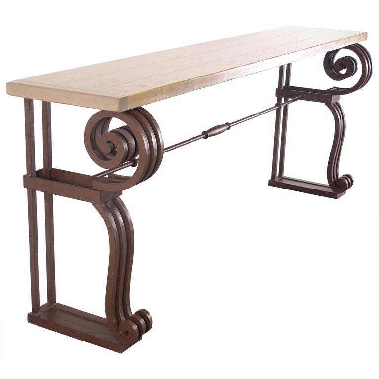 Neoclassical Style Scroll Sideboard Console, 1980s For Sale at 1stDibs