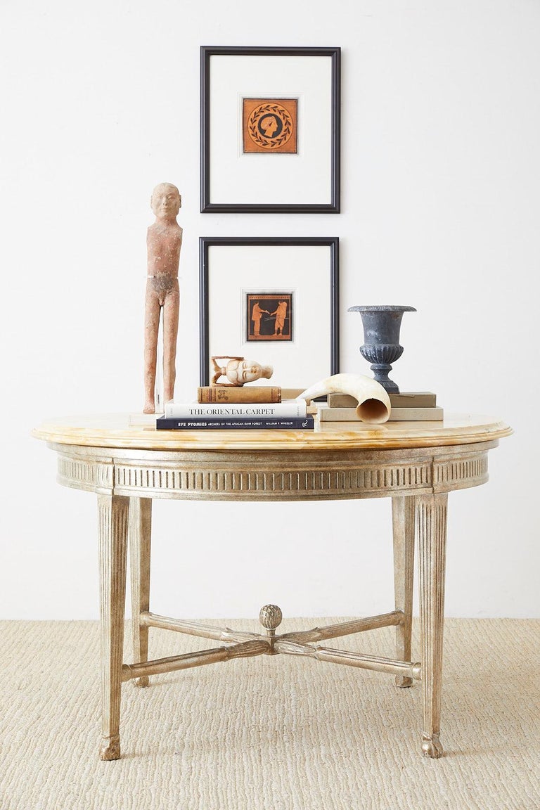 Neoclassical Style Silver Gilt Marble-Top Center Table at 1stDibs