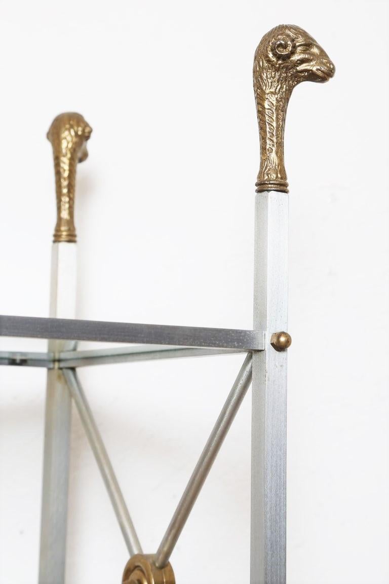 Neoclassical Style Steel and Brass Étagère Shelf by Jansen For Sale at ...