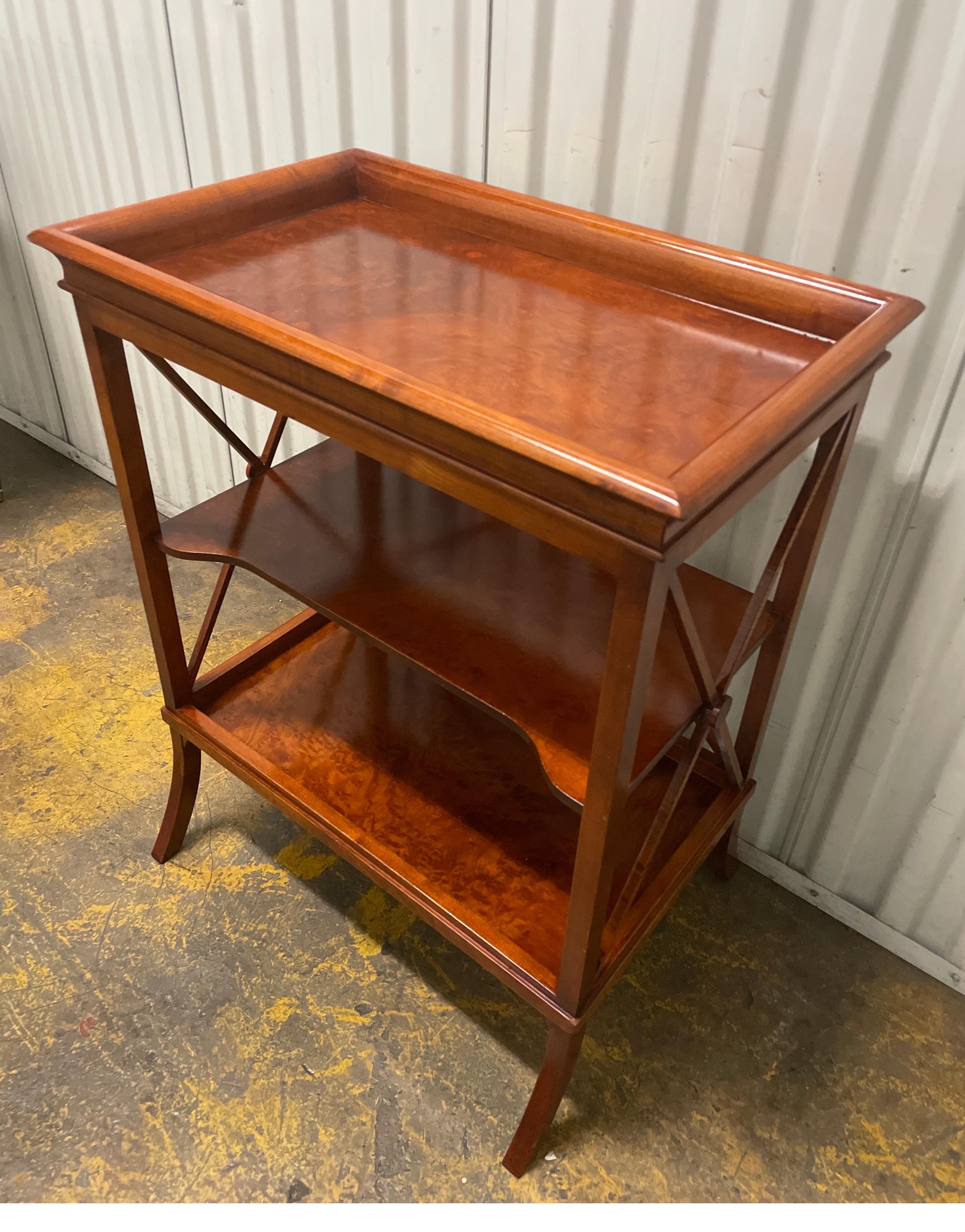 Neoclassical Style Three Tier Side Table at 1stDibs
