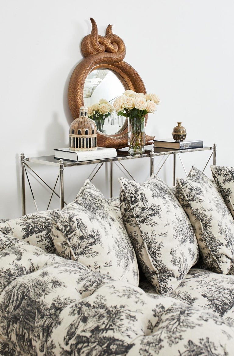 Neoclassical Style Two Shelf Nickel Plated Bookcase Console For Sale at ...