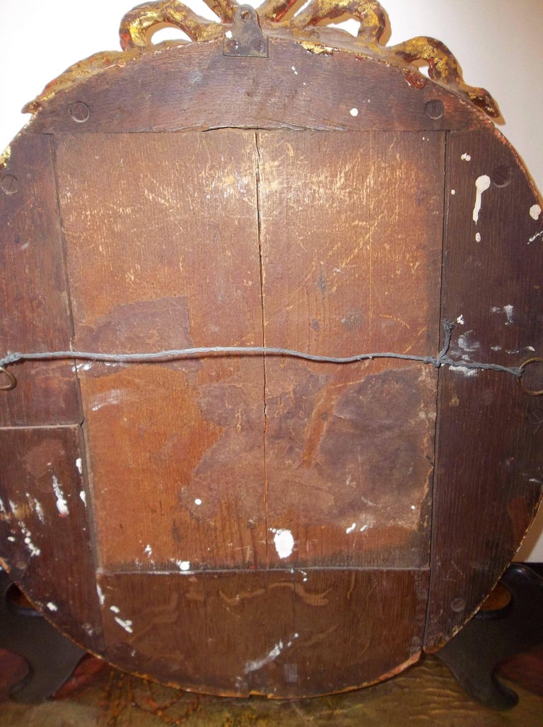 Neoclassical Style Venetian Carved Paint Giltwood Floral Plaque or ...