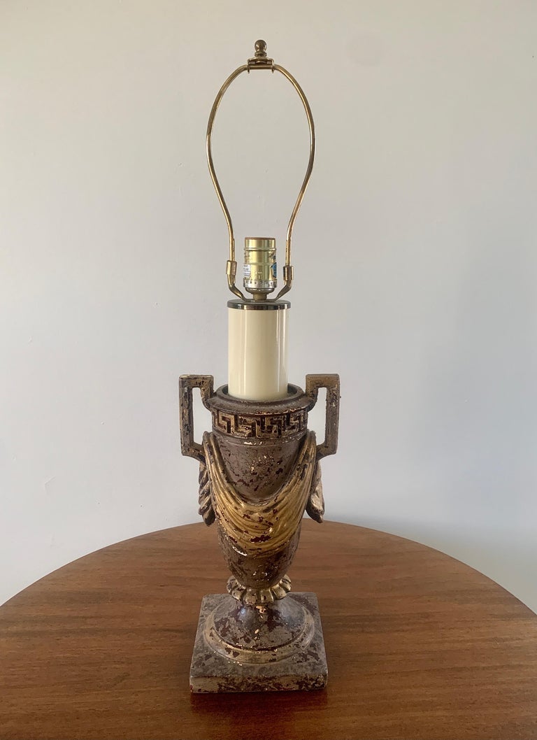 Neoclassical Urn Form Greek Key Table Lamp For Sale at 1stDibs