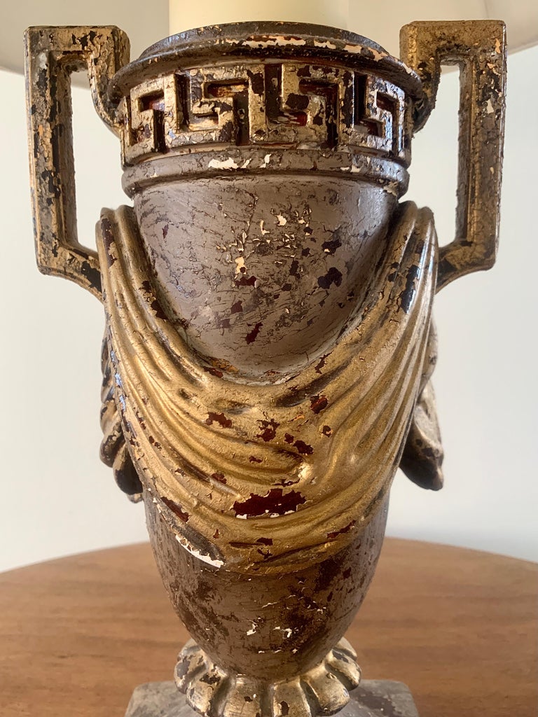 Neoclassical Urn Form Greek Key Table Lamp For Sale at 1stDibs
