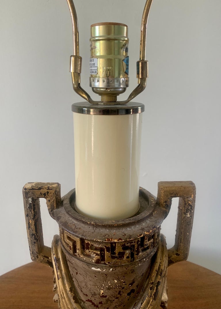 Neoclassical Urn Form Greek Key Table Lamp For Sale at 1stDibs