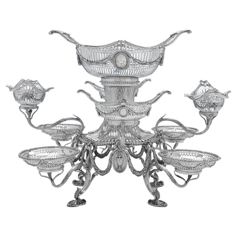 Neoclassical Victorian Antique Sterling Silver Centrepiece or Epergne ...