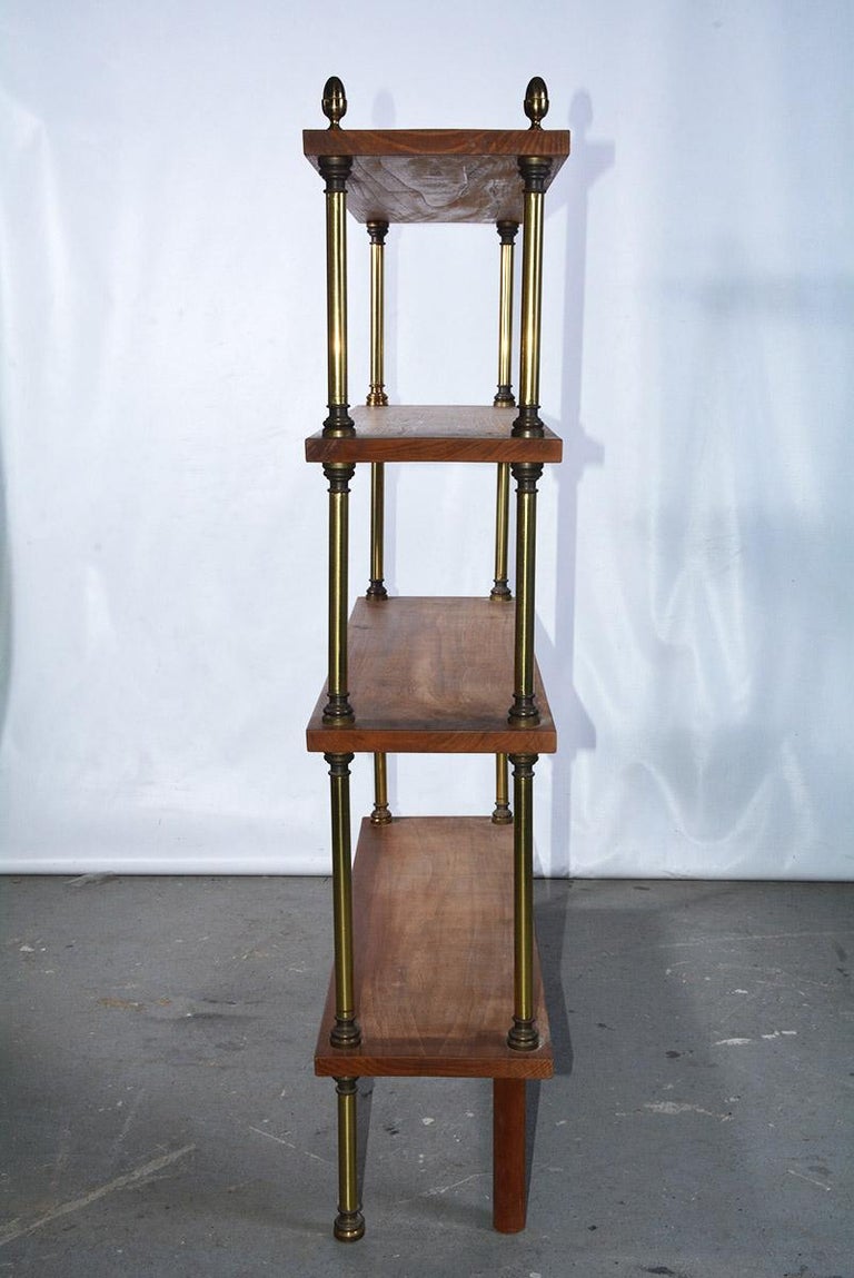 Neoclassical Wood and Brass Shelving Unit at 1stDibs | brass and wood ...