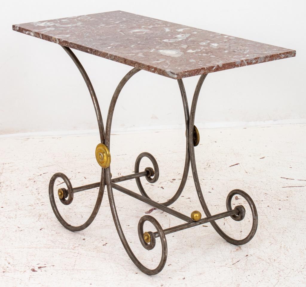 Neoclassical Wrought Iron Console / Baker Table at 1stDibs