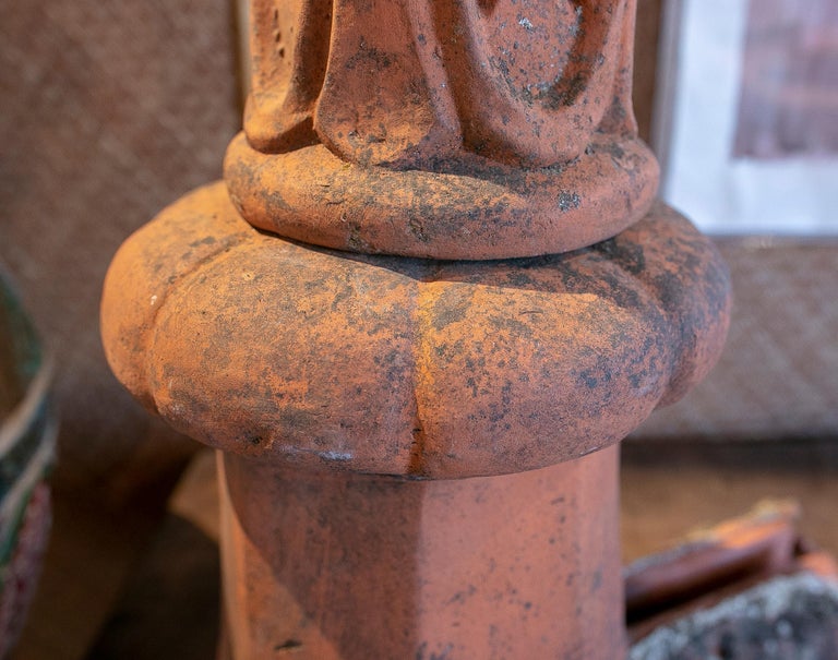 Neogothic French Pair of Ceramic Building Finials For Sale at 1stDibs