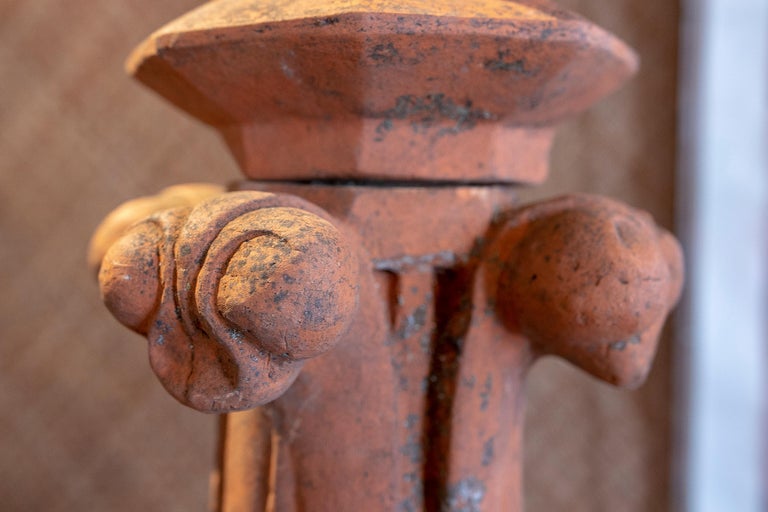 Neogothic French Pair of Ceramic Building Finials For Sale at 1stDibs