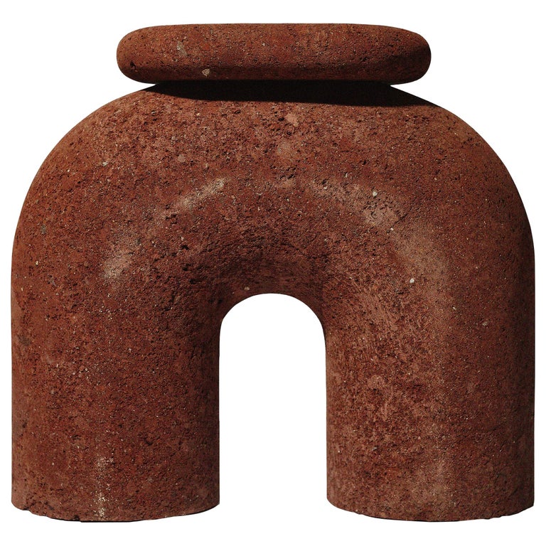 Neolithic Thinker Contemporary Side Table in Volcanic Rock For Sale at ...