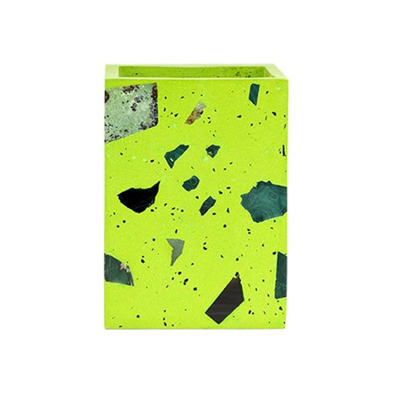 Neon Green Gemstone Terrazzo Tall Vase For Sale at 1stDibs
