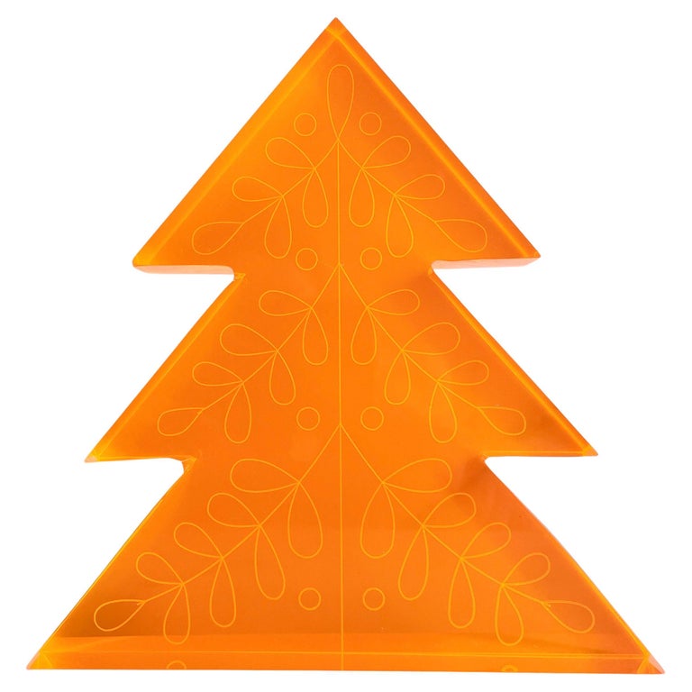 Neon Orange Acrylic Christmas Tree Decor by Paola Valle For Sale at 1stDibs