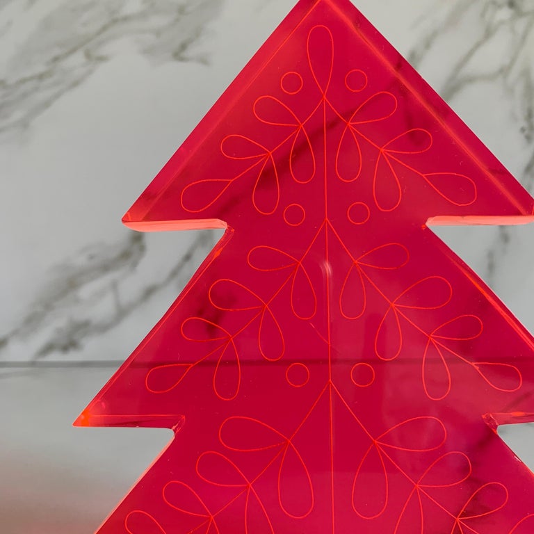 Neon Pink Acrylic Christmas Tree Decor by Paola Valle For Sale at 1stDibs