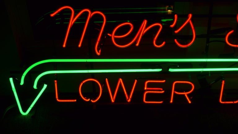 Neon Sign from Department Store, Men's Shoes, Lower Level, circa 1930s ...