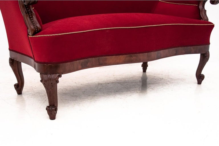 Neorokoko Red Antique Sofa from circa 1880, After Renovation at 1stDibs