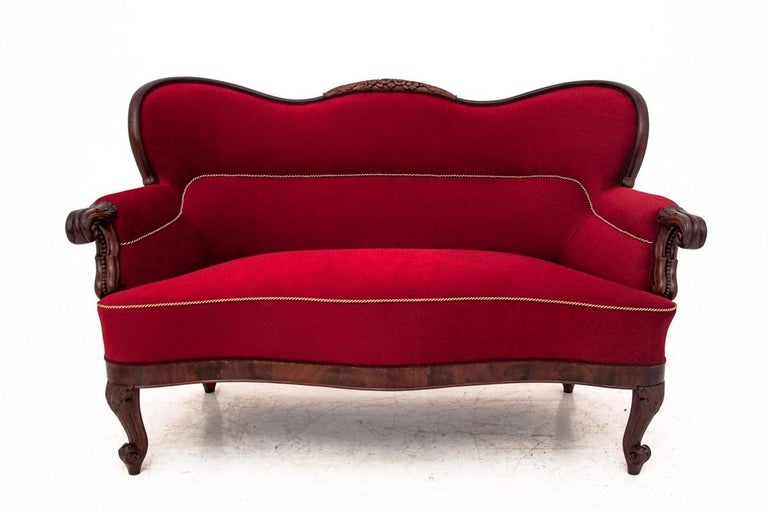 Neorokoko Red Antique Sofa from circa 1880, After Renovation at 1stDibs