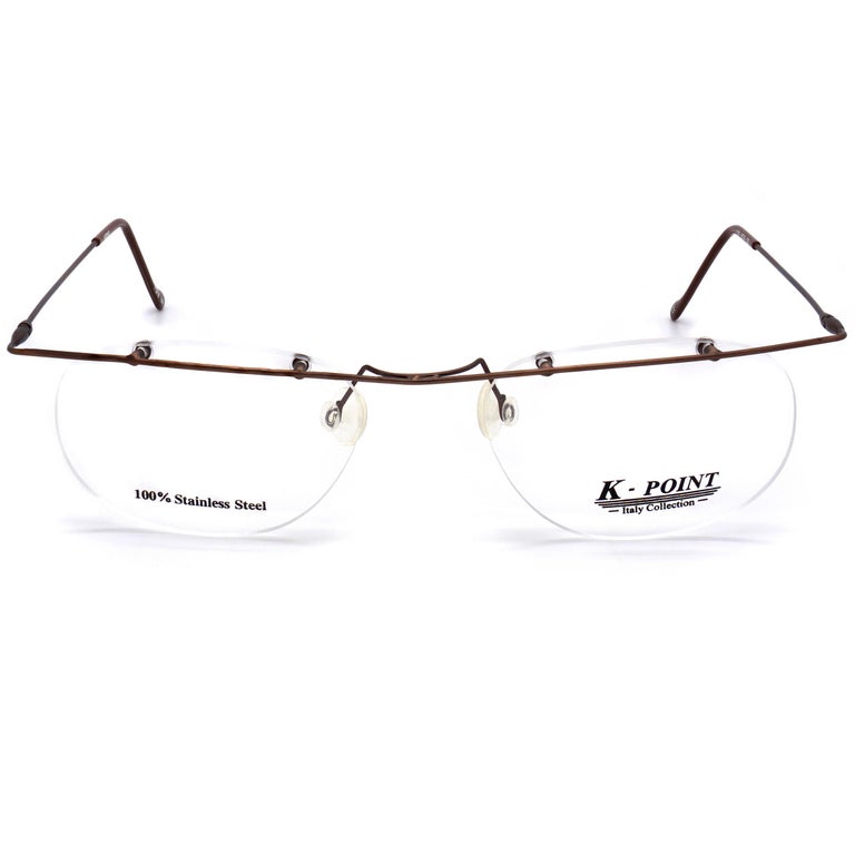 K-Point vintage rimless eyeglass frame, made in Italy For Sale at ...