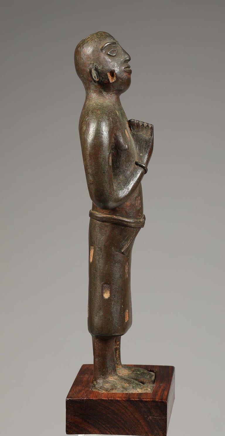 Nepal India Solid Cast Bronze Standing Namaste Figure 19th Century ...