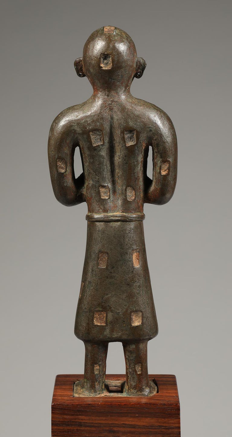 Nepal India Solid Cast Bronze Standing Namaste Figure 19th Century ...