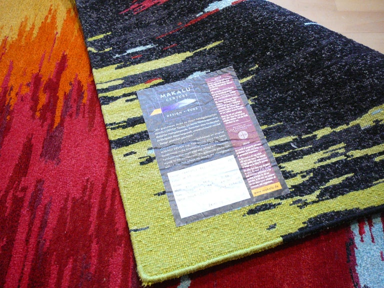 Contemporary Modernist Rug Wool and Silk 21 Century Abstract Design For ...